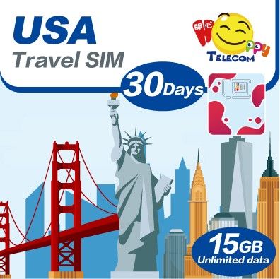 Happy USA Sim - 30 Days Unlimited Data Travel Sim (excludes Alaska and ...