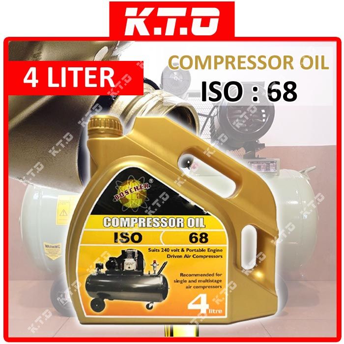 BOSCHER ISO 68 COMPRESSOR OIL 4 LITER (4L) / MINYAK COMPRESSOR | Lazada