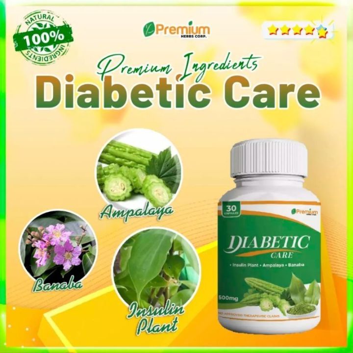 Diabetic Care Supplement (30 Capsules) Infused with Insulin Plant ...