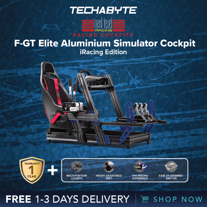 Next Level Racing F-GT Elite Formula and GT Aluminum Profile Simulator ...