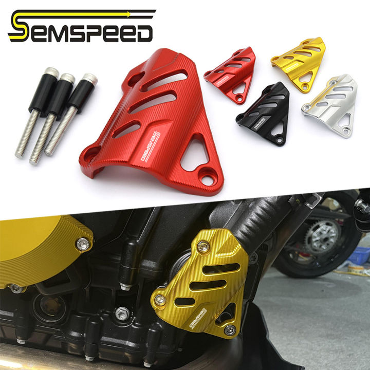 SEMSPEED Motorcycle Radiator Guard Cap Water Tank Hose Cooler Protector ...