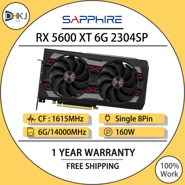 USED Sapphire RX 5600 XT 6G D6 Gaming Graphics Card 5600XT GPU 2304SP ...