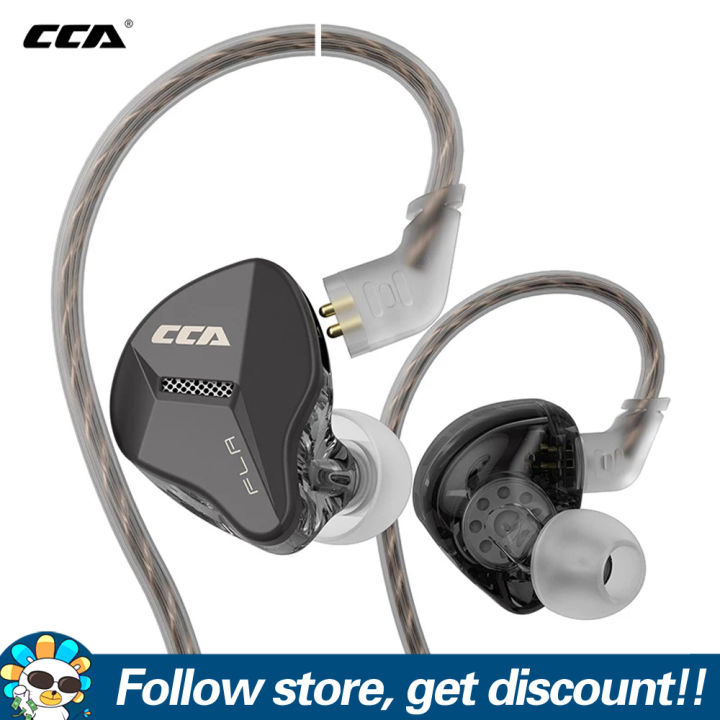 CCA FLA หูฟังหูฟังแบบไดนามิกโลหะไฮไฟเบสหูฟัง IEM เล่นกีฬาวิ่งหูฟัง ...