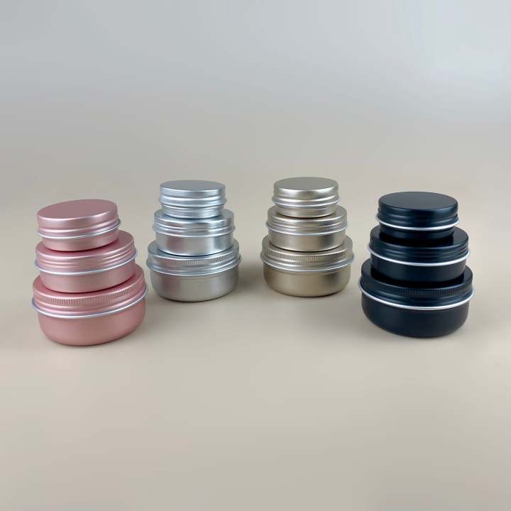 10g/25g/50g Flat Aluminum Tin Can/Jar (Rose Gold, Silver, Black, Light ...