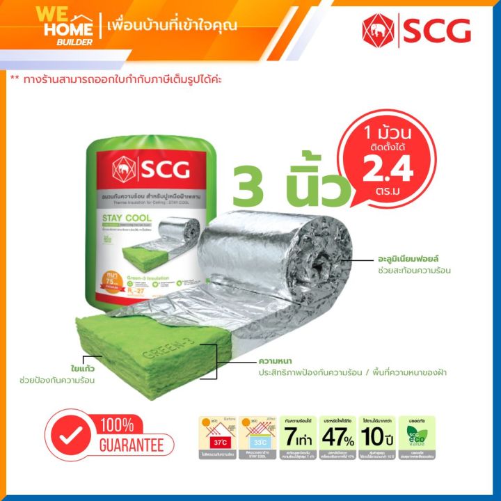 ฉนวนกันความร้อน Stay Cool - Premium ขนาด 3 นิ้ว ตราช้าง SCG ของแท้ 100% ...