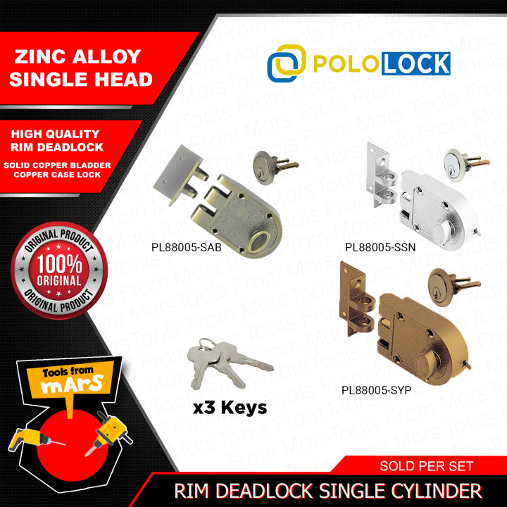 Pololock Rim Deadlock Single Cylinder Zinc Alloy Swing Sliding Door ...