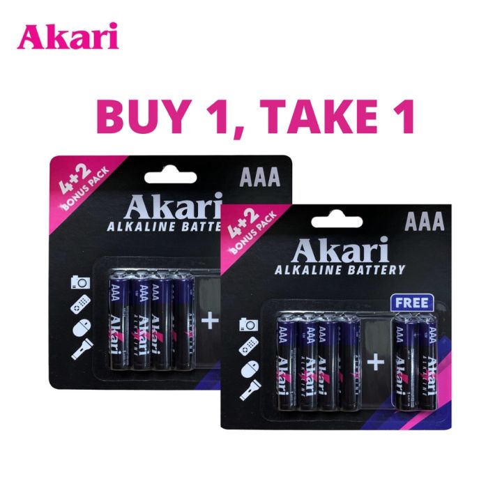 Akari Alkaline Battery, AAA LR03, 1.5V - 4+2 in a pack Buy 1, Take 1 ...