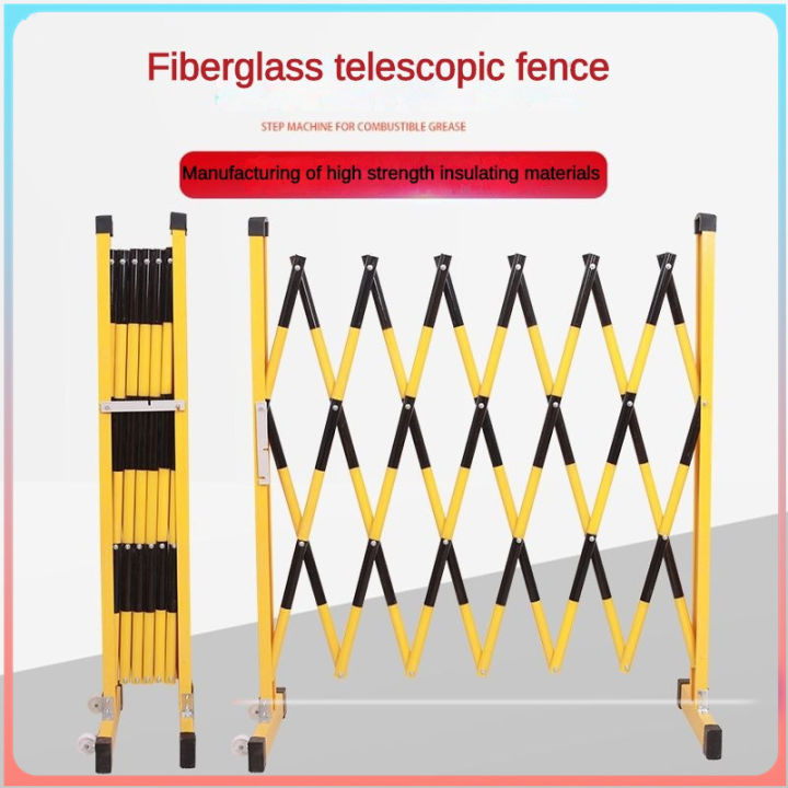 traffic barriers Caution black and yellow movable fiberglass telescopic ...
