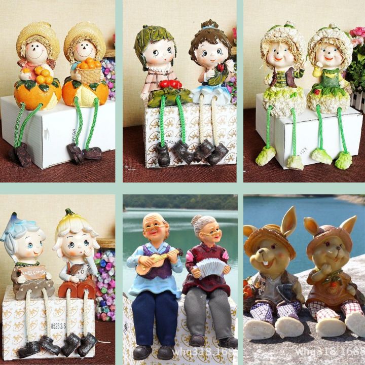 Tượng đất sét trưng bày tủ kệ bộ đôi Nhà Xinh Decor | Lazada.vn