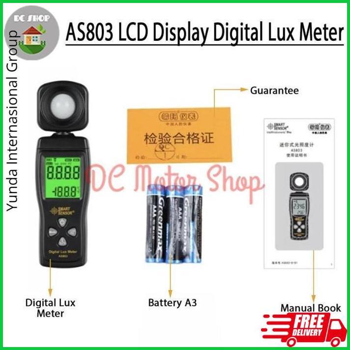 Lcd Digital Lux Meter As803 Light Meter Luminance Tester Smart Sensor ...