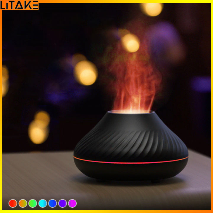 Litake Flame Diffusers, Essential Oil Flame Diffuser With LED Light 3D ...