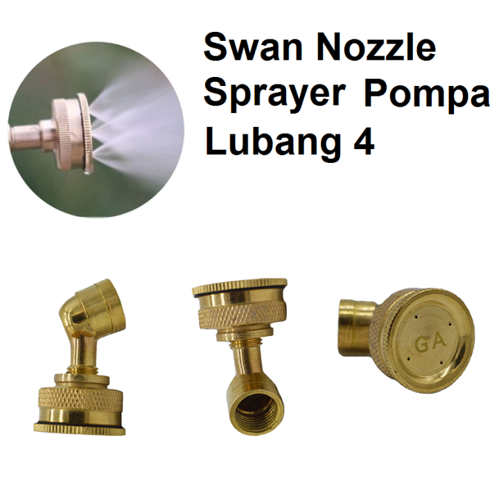 Swan Nozzle Sprayer Pompa Lubang 4 - Spuyer Kuningan 4 Lubang - Kepala ...