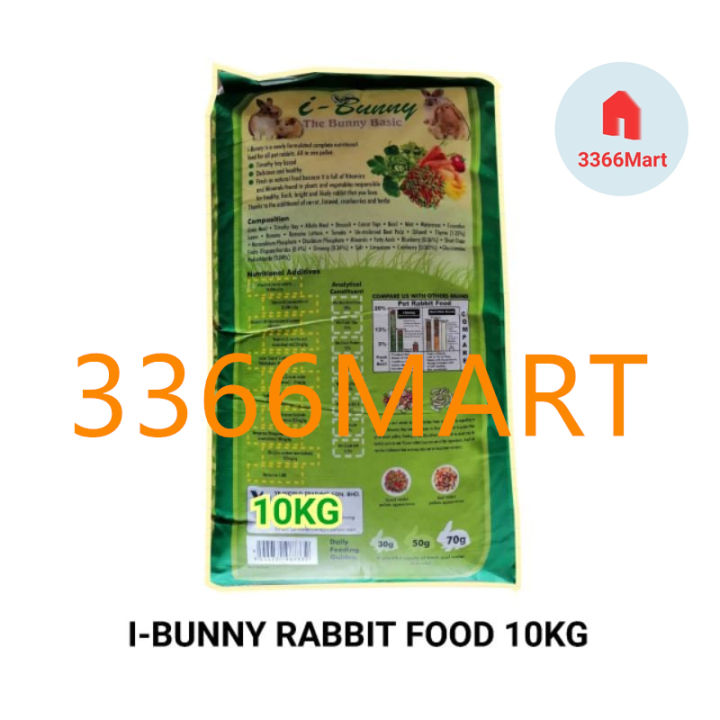 3366 I-BUNNY RABBIT FOOD 10KG PETS MAKANAN ARNAB IBUNNY | Lazada