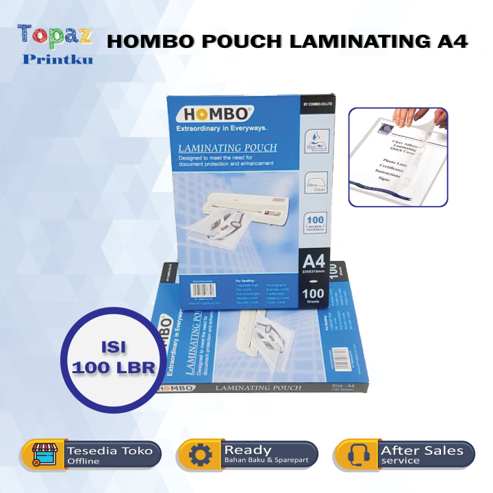 Plastik Laminating Film Ukuran A4 Hombo Pouch Laminating | Lazada Indonesia