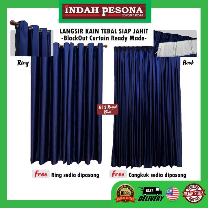 Blackout Ready Made Curtain !!! Langsir Kain Tebal Siap Jahit { Free ...