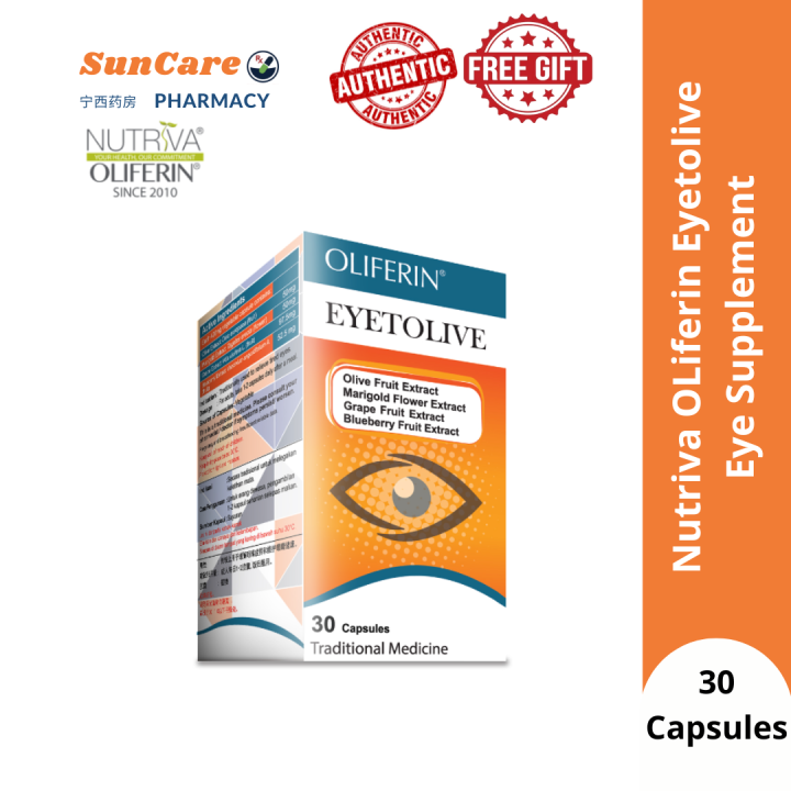 Suncare Pharmacy Nutriva Oliferin Eyetolive Eye Supplement Box (30 ...