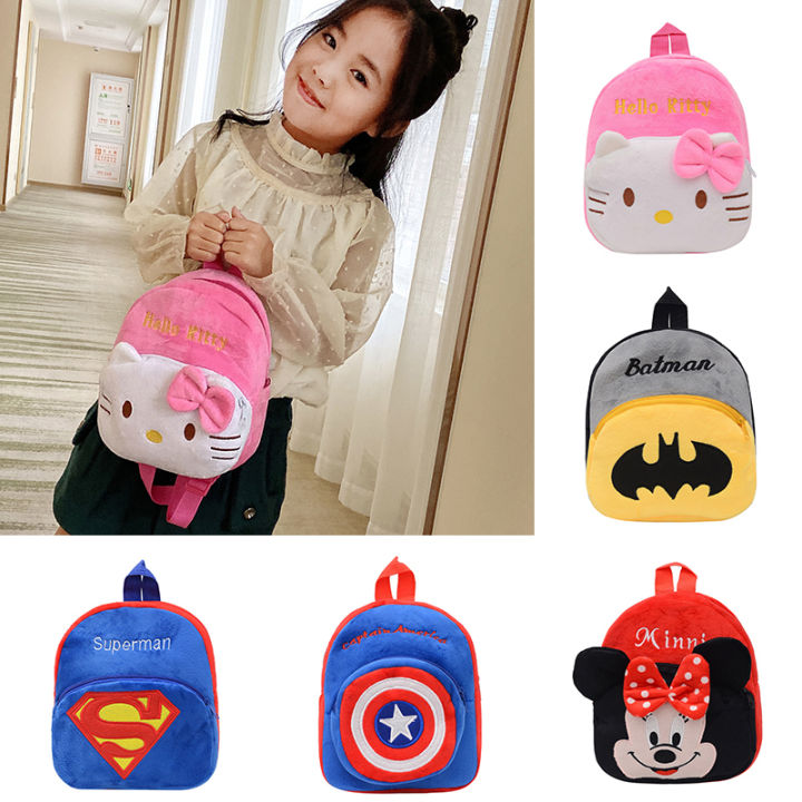 Disney Marvel Anime Children Plush Backpack Mickey Mouse Hello Kitty ...