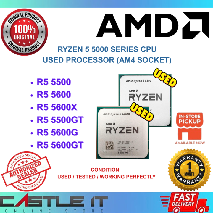AMD Ryzen 5 5000 Series CPU 5500 5500GT 5600 5600G 5600GT 5600X Used ...