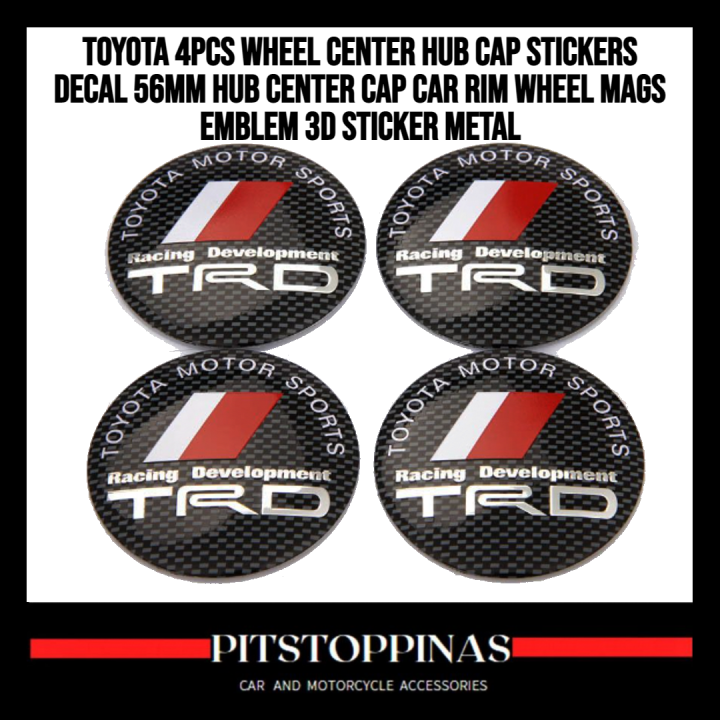 Toyota TRD 4PCS Wheel Center Hub Cap Stickers Decal 56mm Hub Center Cap ...