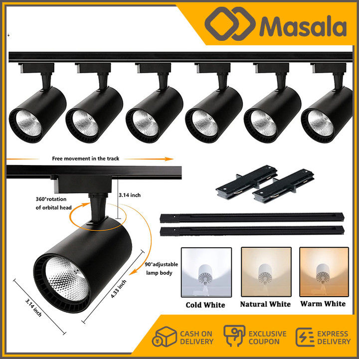 MASALA Track Lights Complete Set Cob Spotlights 12W/20W/30W/40W Led ...