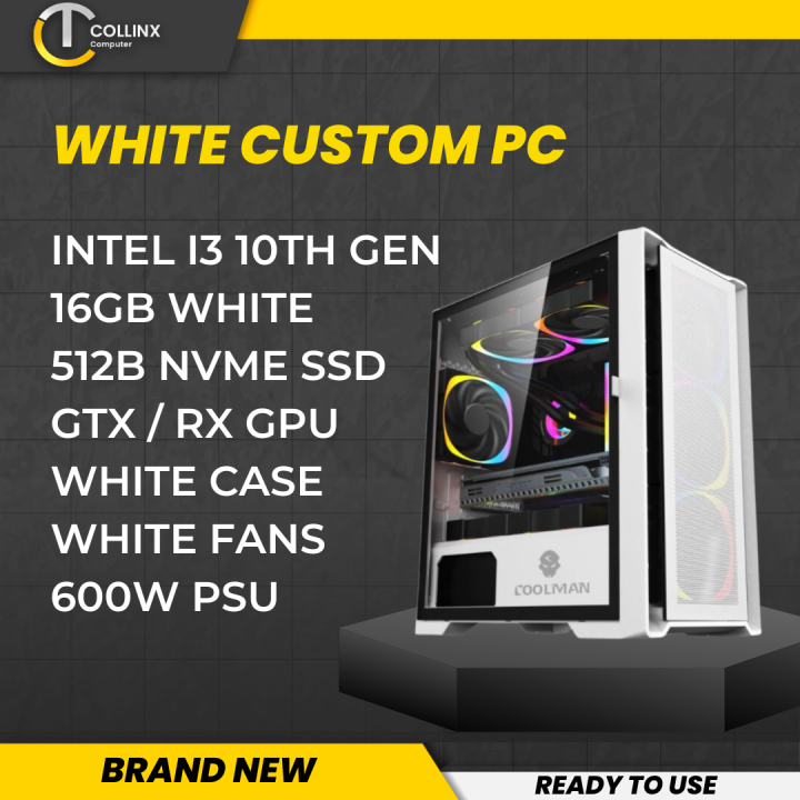 [ WHITE PC BUILD L ] INTEL CORE I3 10TH GEN CPU Desktop Package with ...