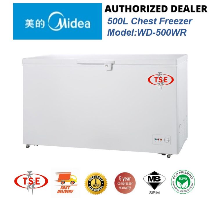 Midea WD-500WR Chest Freezer Eco Friendly R290 Refrigerant Gross 500L ...