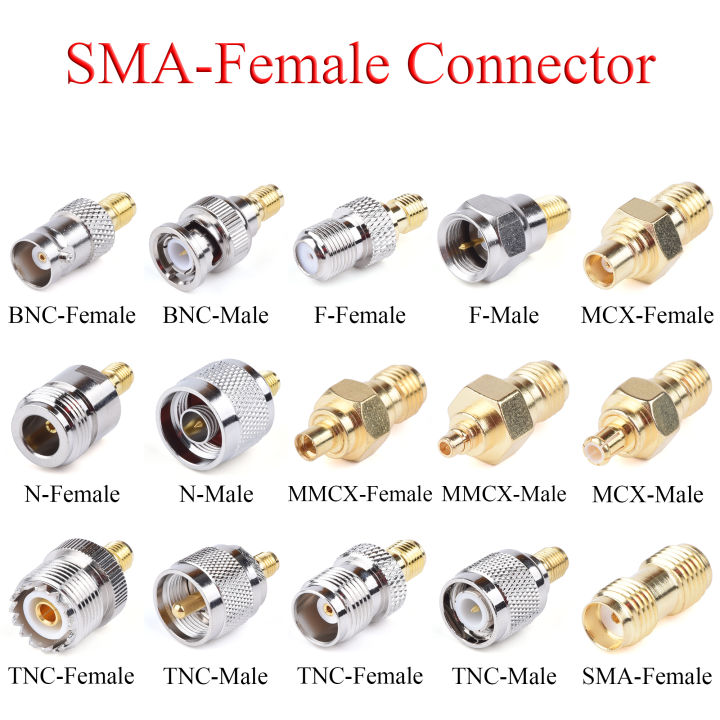 1/5Pcs RF Coaxial Connector SMA Female to BNC TNC MCX MMCX UHF N F Male Plug / Female Jack ...