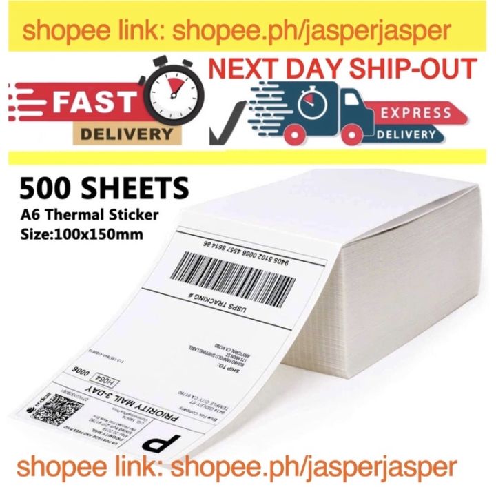COD WAYBILL STICKER Foldable 100150mm A6 SIZE FOR THERMAL PRINTER ...