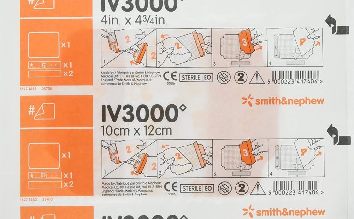Smith & Nephew IV3000 Transparent Dressings 4 x 4 3/4 - Inch (Pack of ...