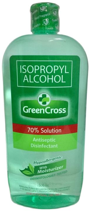 Green Cross Isopropyl Alcohol 70% Solution Hypoallergenic with Moisturizer - 500 mL | Lazada ...