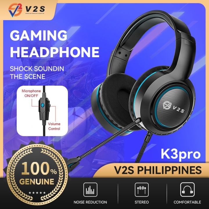 V2S K3Pro Portable 3.5mm Wired Gaming Headphone Stereo Sound Headset ...