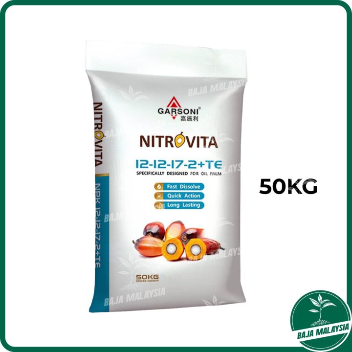 GARSONI Nitrovita 12-12-17-2+TE 50kg Oil Palm Fruit Inducer Fertilizer ...