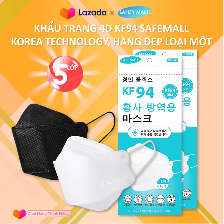 [5 LỚP] Thùng 300 Khẩu trang y tế KF94 SafeMall 5 lớp lọc Premium N99+ Korea Technology , Thùng ...