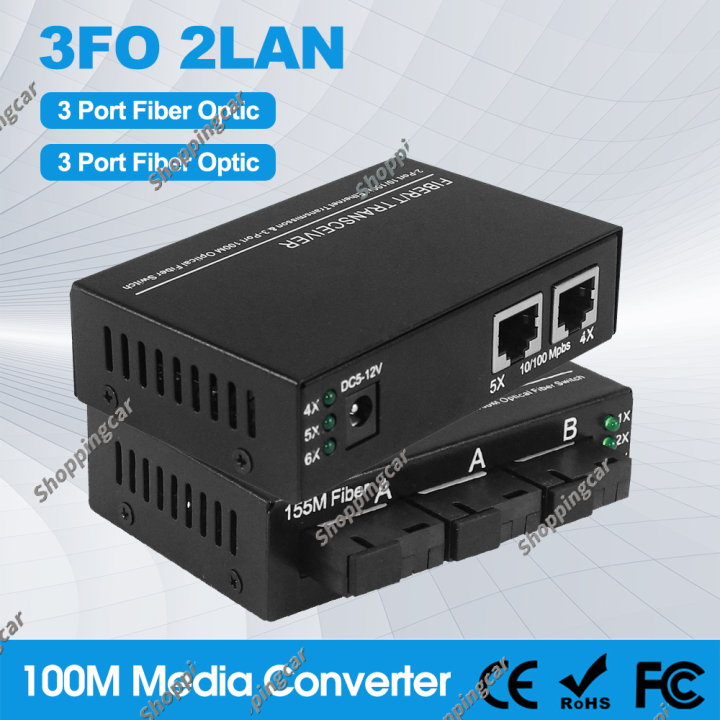 Switch Ethernet Media Converter Fiber Optic Konverter2 Port 3 Port 4 ...
