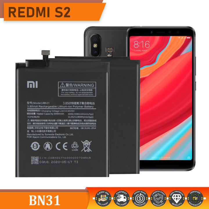 For XIAOMI Redmi S2 Battery Original, Model: BN31 High Quality Phone ...