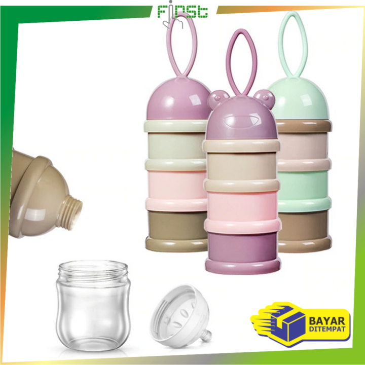 *COD* FH-C122 Wadah Tempat Susu Bubuk Bayi Travel 4Tingkat Milk Powder ...