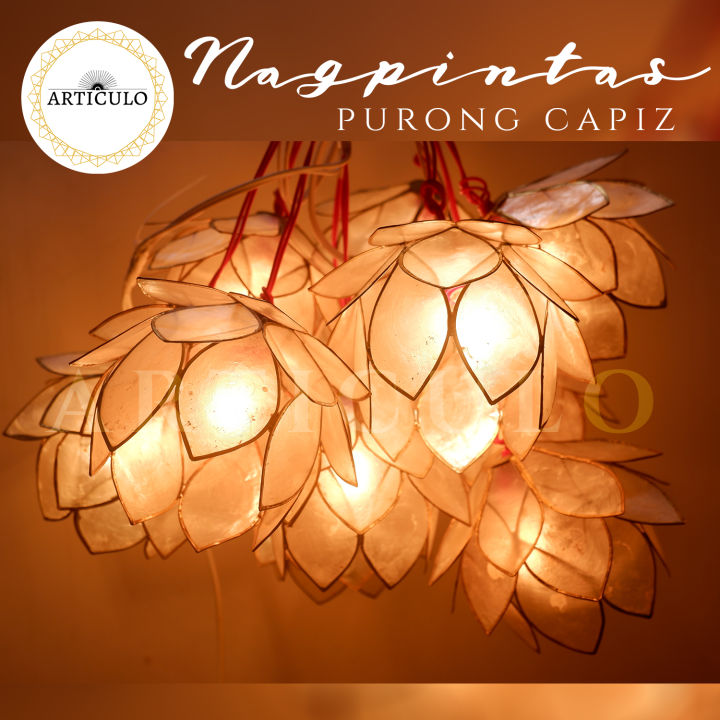 ARTICULO capiz light: 4inch NAGPINTAS ( authentic capiz lotus WITH ...