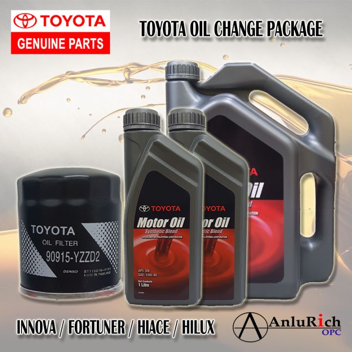 TOYOTA FORTUNER/INNOVA/HILUX/HIACE OIL CHANGE PACKAGE 6LTRS 10W-40 ...