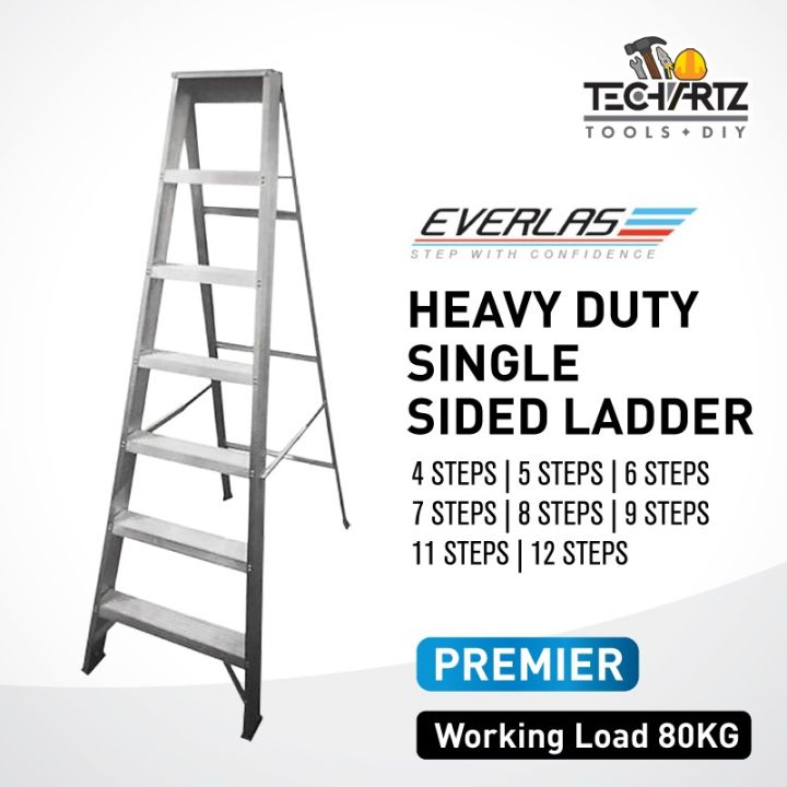 ORIGINAL Everlas Heavy Duty Single Sided Ladder - 4/5/6/7/8/9/10/11/12 ...