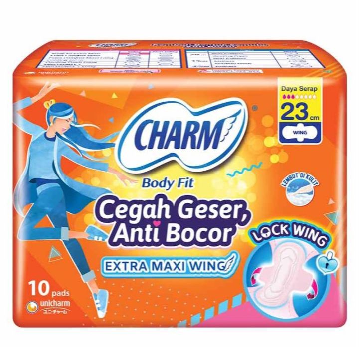 CHARM BODY FIT EXTRA MAXI WING 10 PADS | Lazada Indonesia