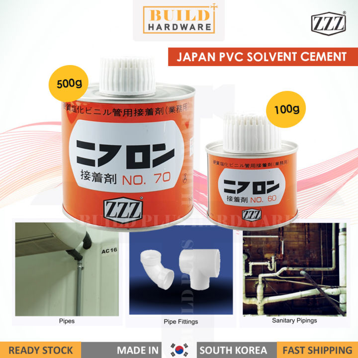 ZZZ Japan PVC Glue No.60/No.70 100g/500g (1Tin / 40Tins / 100Tins) Pipe ...