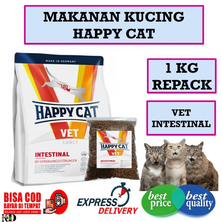 Happy Cat VET INTESTINAL 1 KG GASTRO Non Freshpack Makanan Kucing ...