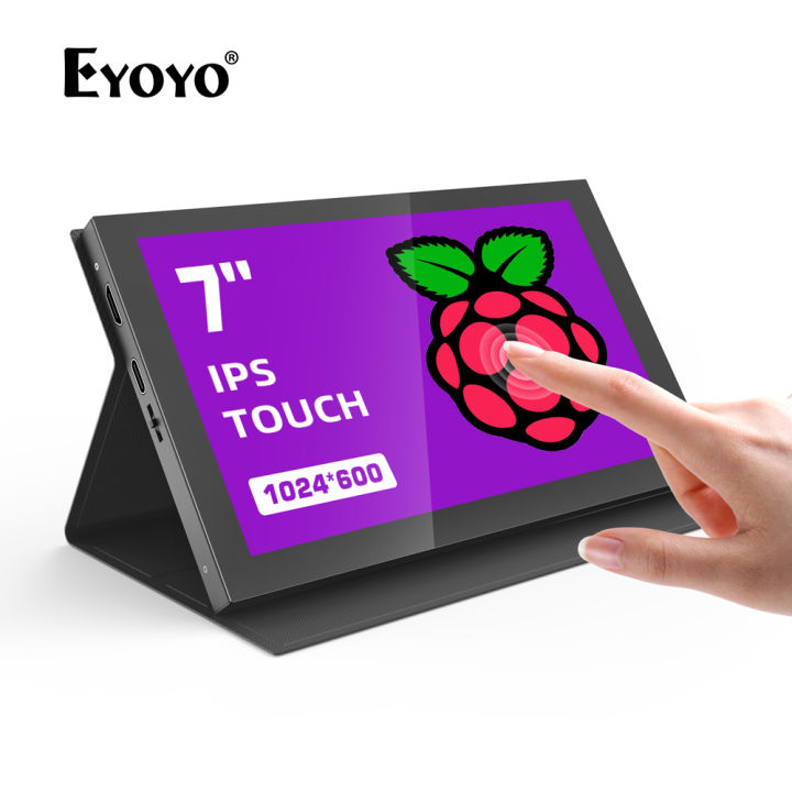 Eyoyo Raspberry Pi Screen, APROTII 7 inch 1024x600 IPS Portable Monitor, 5-Points Capacitive ...