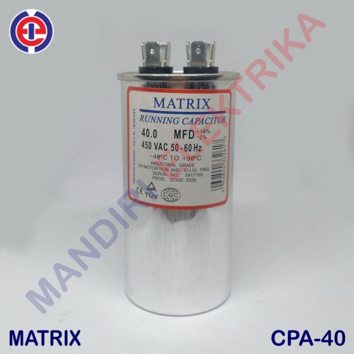Kapasitor AC 40 mF, Starting Capacitor 40 Micro Farad, Capasitor ...