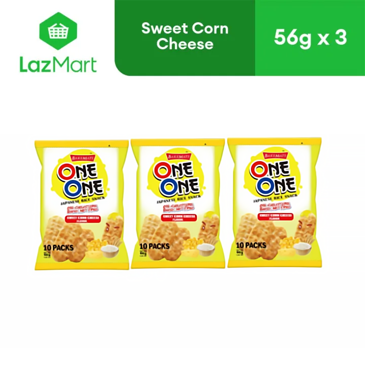 One One Japanese Rice Snack Sweet Corn Cheese 56g - Pack of 3 | Lazada PH