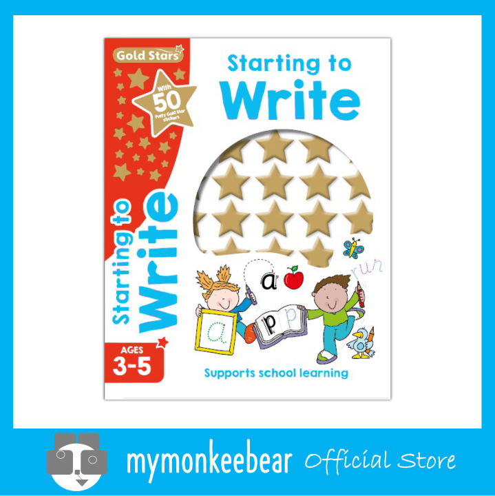 Gold Stars Starting to Write Activity Book With 32 Pages & Stickers To ...
