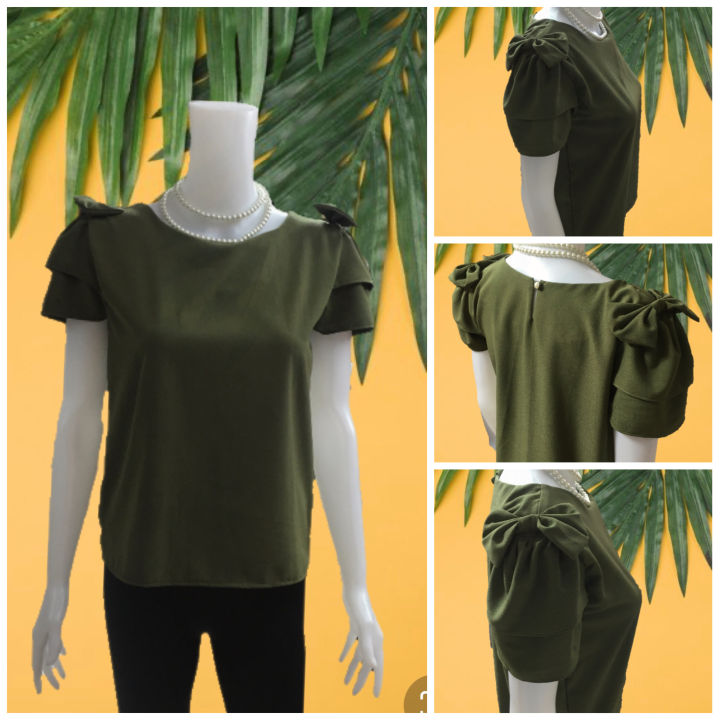 puff blouse ribbon | Lazada PH