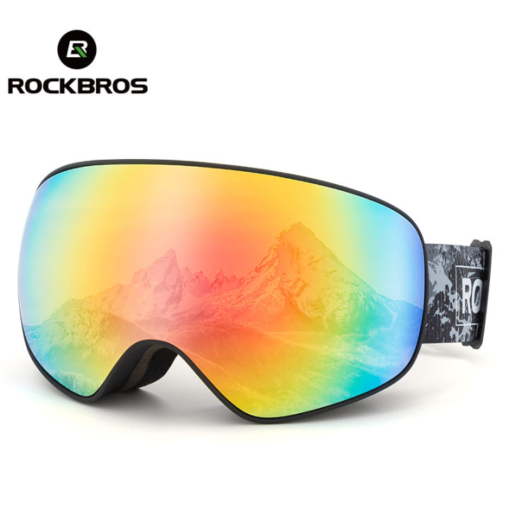 ROCKBROS Ski Goggles Anti-fog Large View Ski Sunglasses Comfortable ...