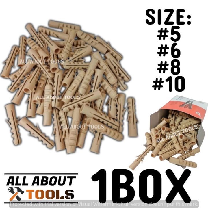 (AAT) 1BOX Tox Wall Plug (BROWN) Plastic Screw Anchor For Screw ...