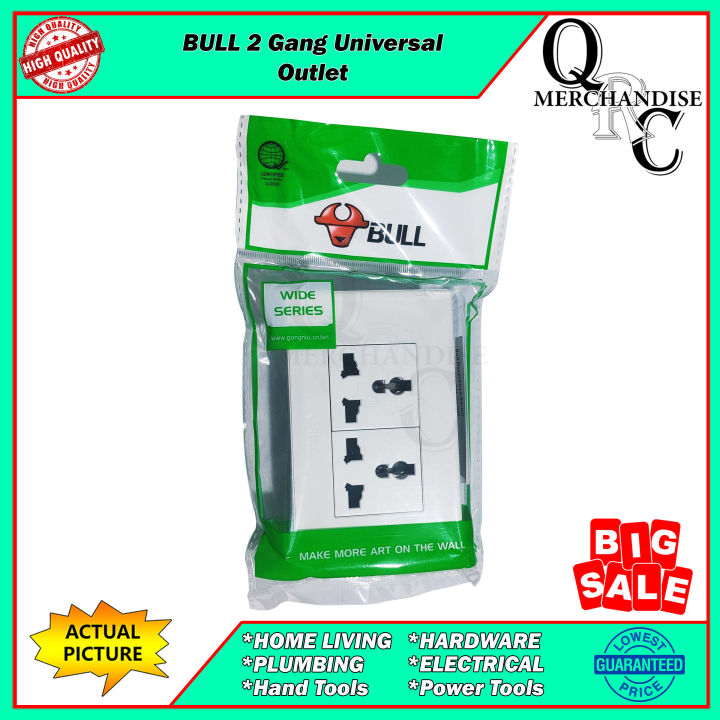 BULL G04Z256 2 Gang Universal Outlet 10A, 250v Heavy Duty | Lazada PH